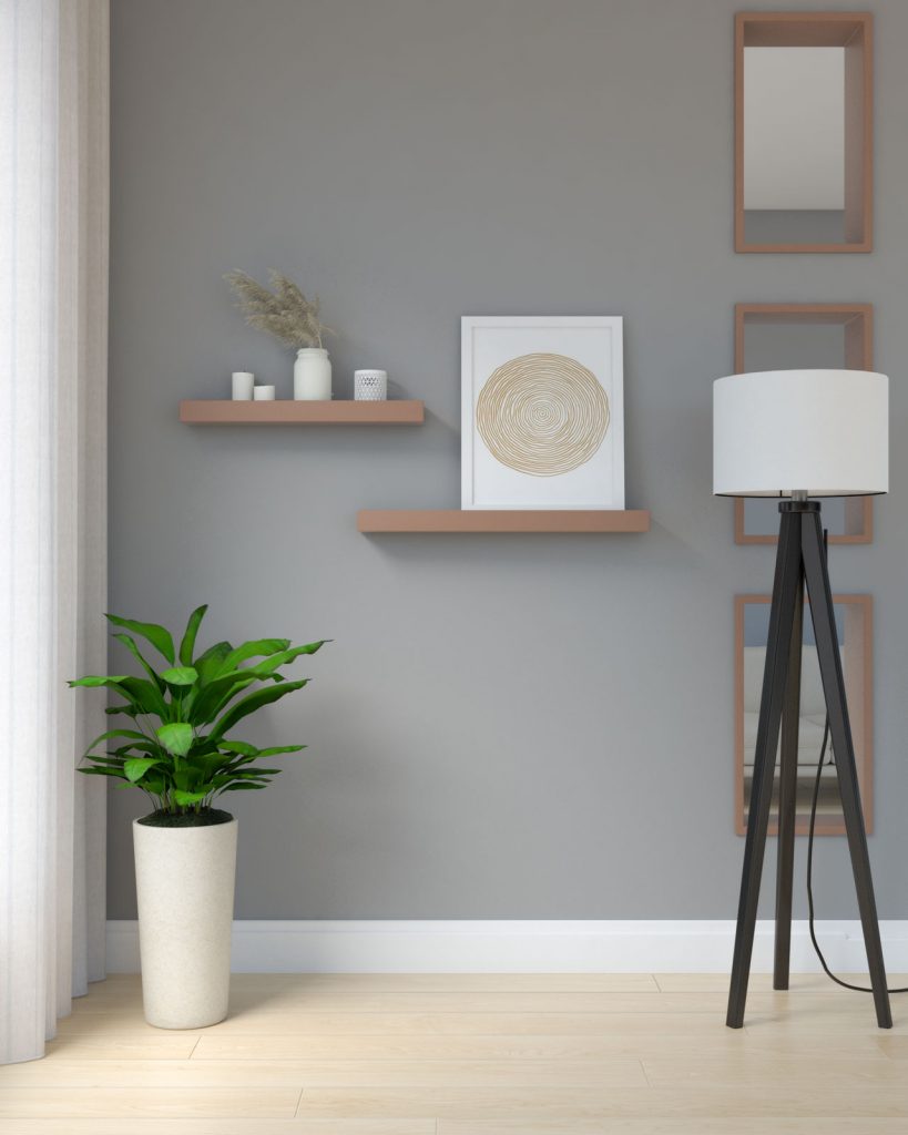 8 Shelf Color Ideas for Gray Walls - roomdsign.com