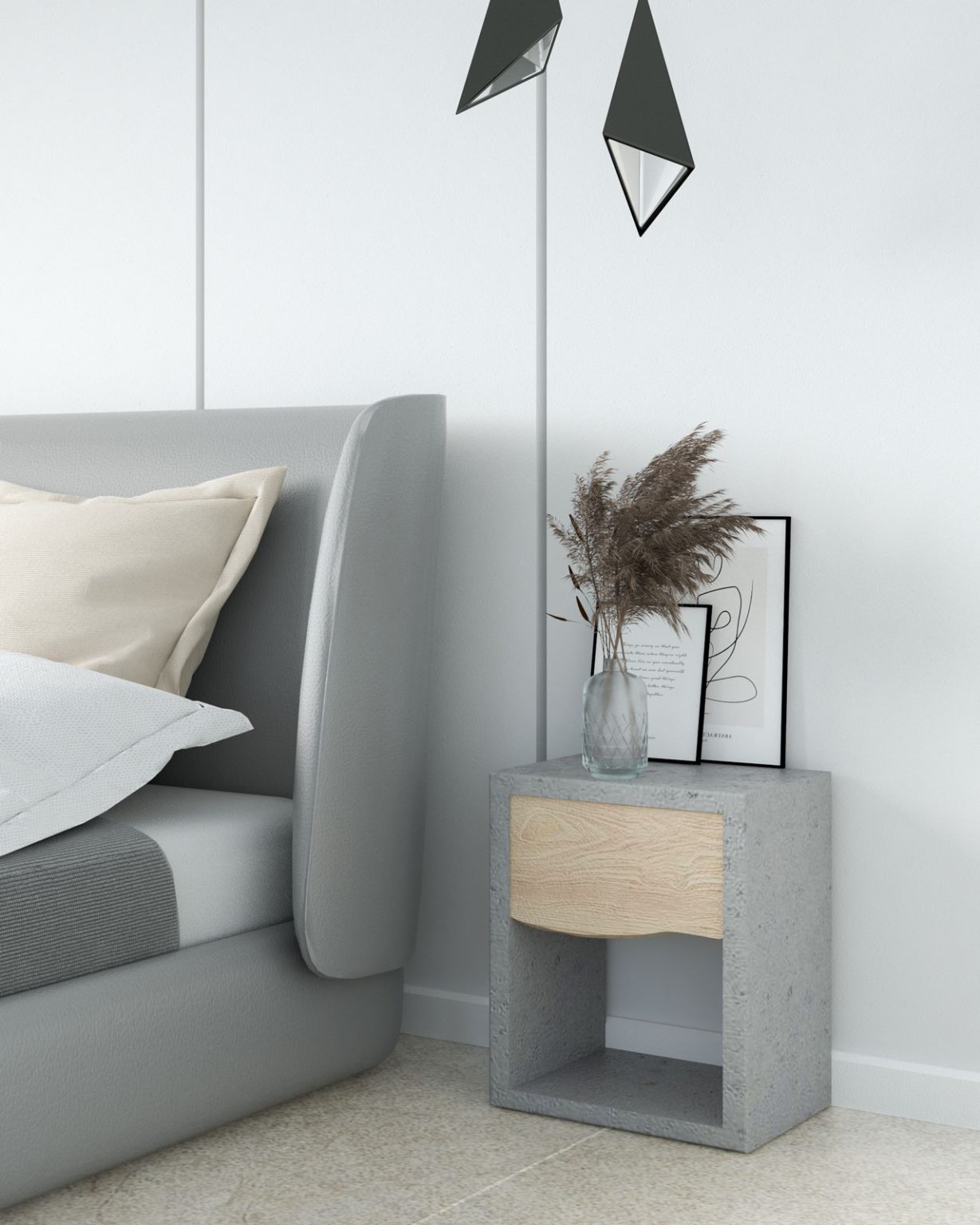10 Sleek Nightstand Choices for A Gray Bed - roomdsign.com
