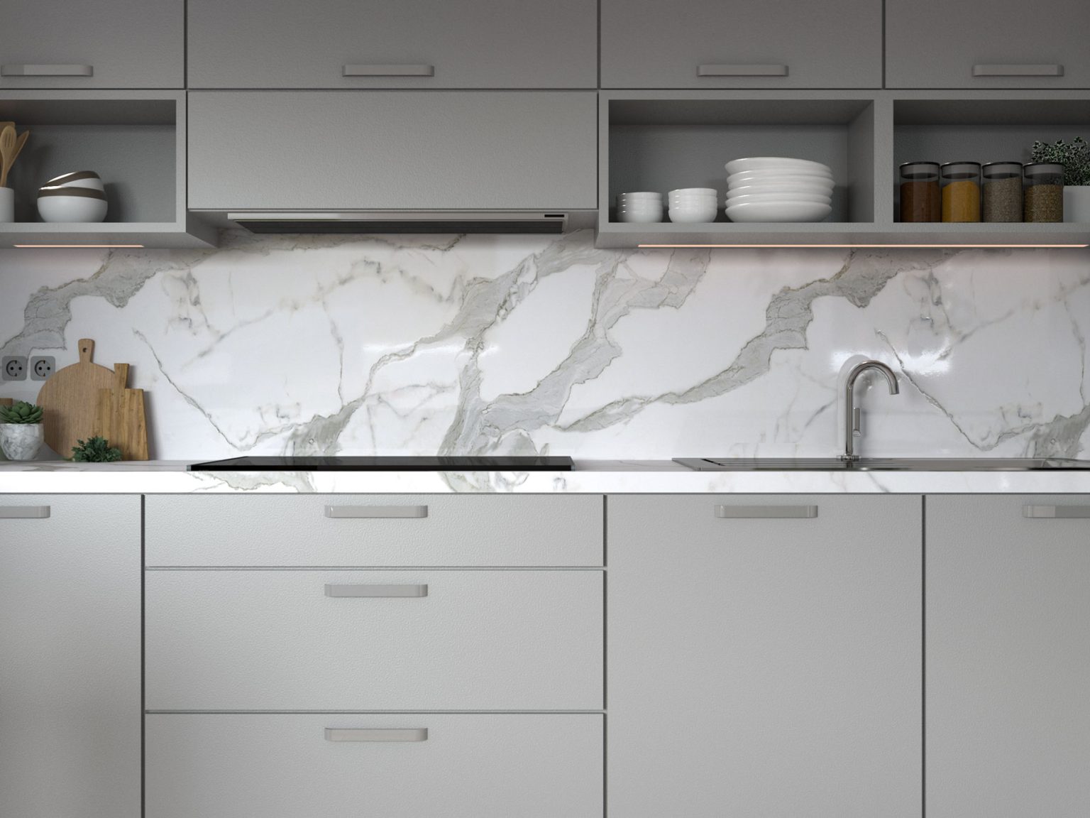 10 Backsplashes to Pair with Calacatta Quartz Countertops - roomdsign.com