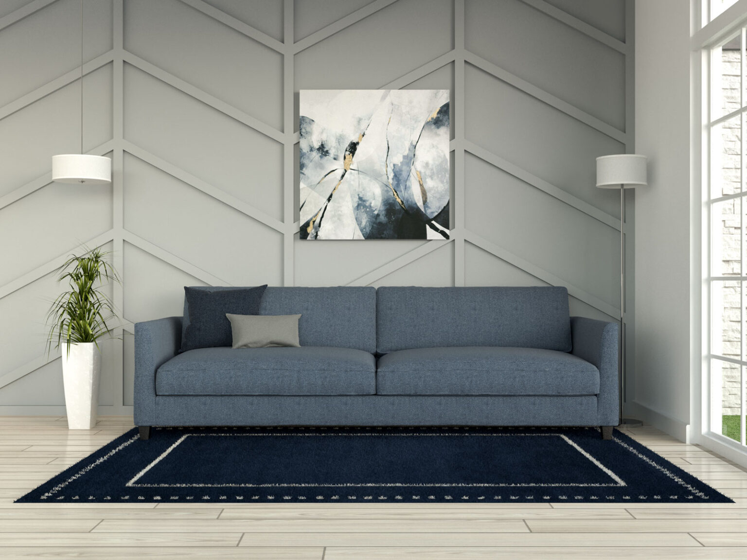 Best Rug for Blue Couch (15 Stylish Options) - roomdsign.com