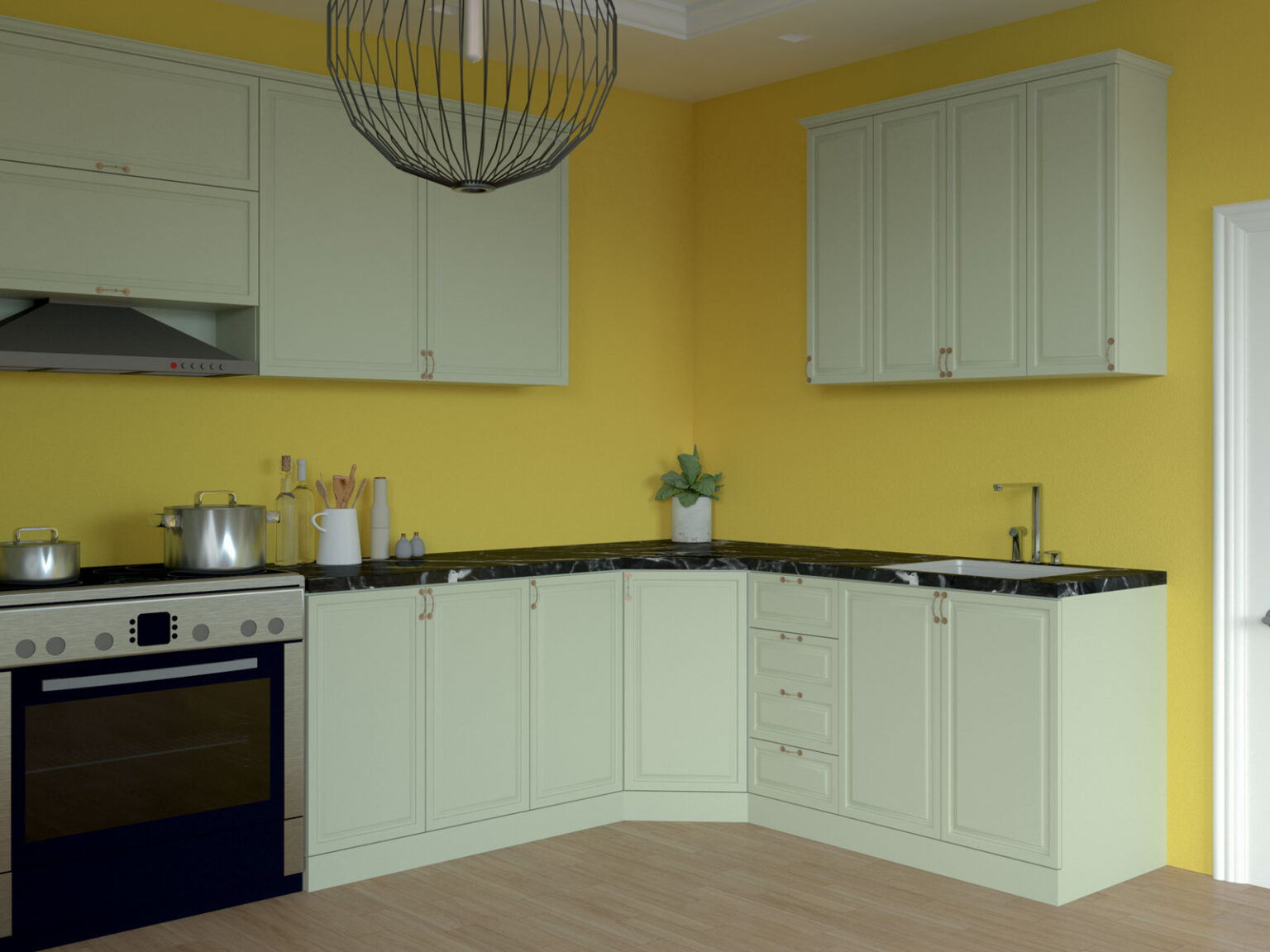 8 Cabinet Color Ideas For Kitchen with Yellow Walls - roomdsign.com