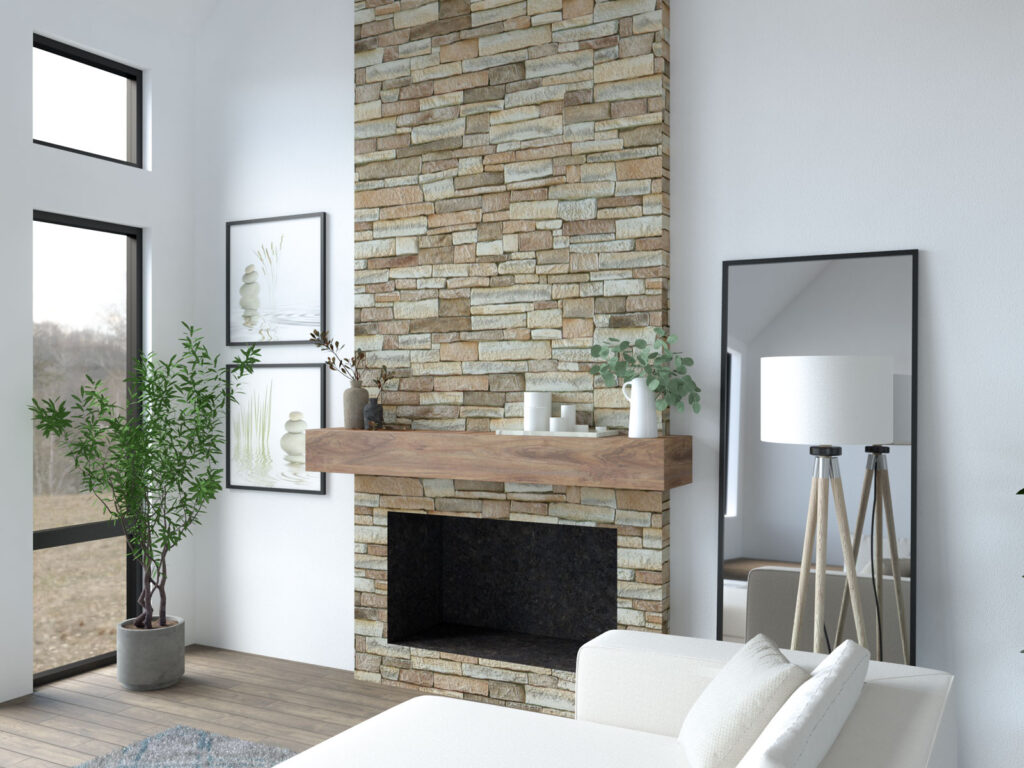 Wall Paint Color Ideas for Family Room with Stone Fireplace (7 Charming ...