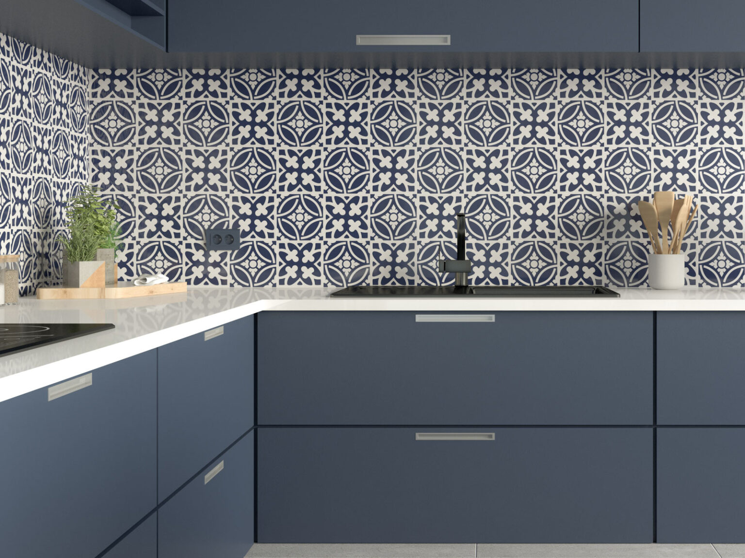 8 Breathtaking Backsplashes for Blue and White Kitchens - roomdsign.com